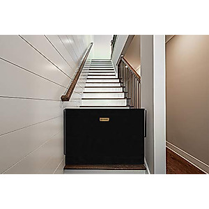The Stair Barrier Pet & Baby Gate for Stairs - Wall to Wall Baby Gate - Safety Gate for Kids or Dogs - Cardinal Baby Safety Gate with Fabric Slipcover for Stairs with Two Walls - Made in The USA