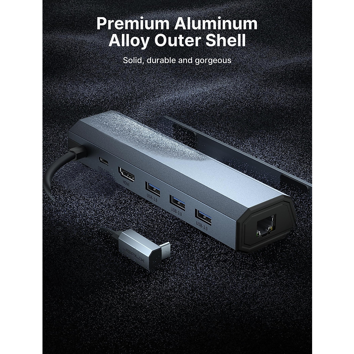 JSAUX Docking Station for Steam Deck/ROG Ally/Legion Go/MSI Claw, 6-in-1 Steam Deck Dock with HDMI 4K@60Hz, Gigabit Ethernet, 3 USB-A 3.0 and 100W Charge, Compatible with Steam Deck OLED-HB0603