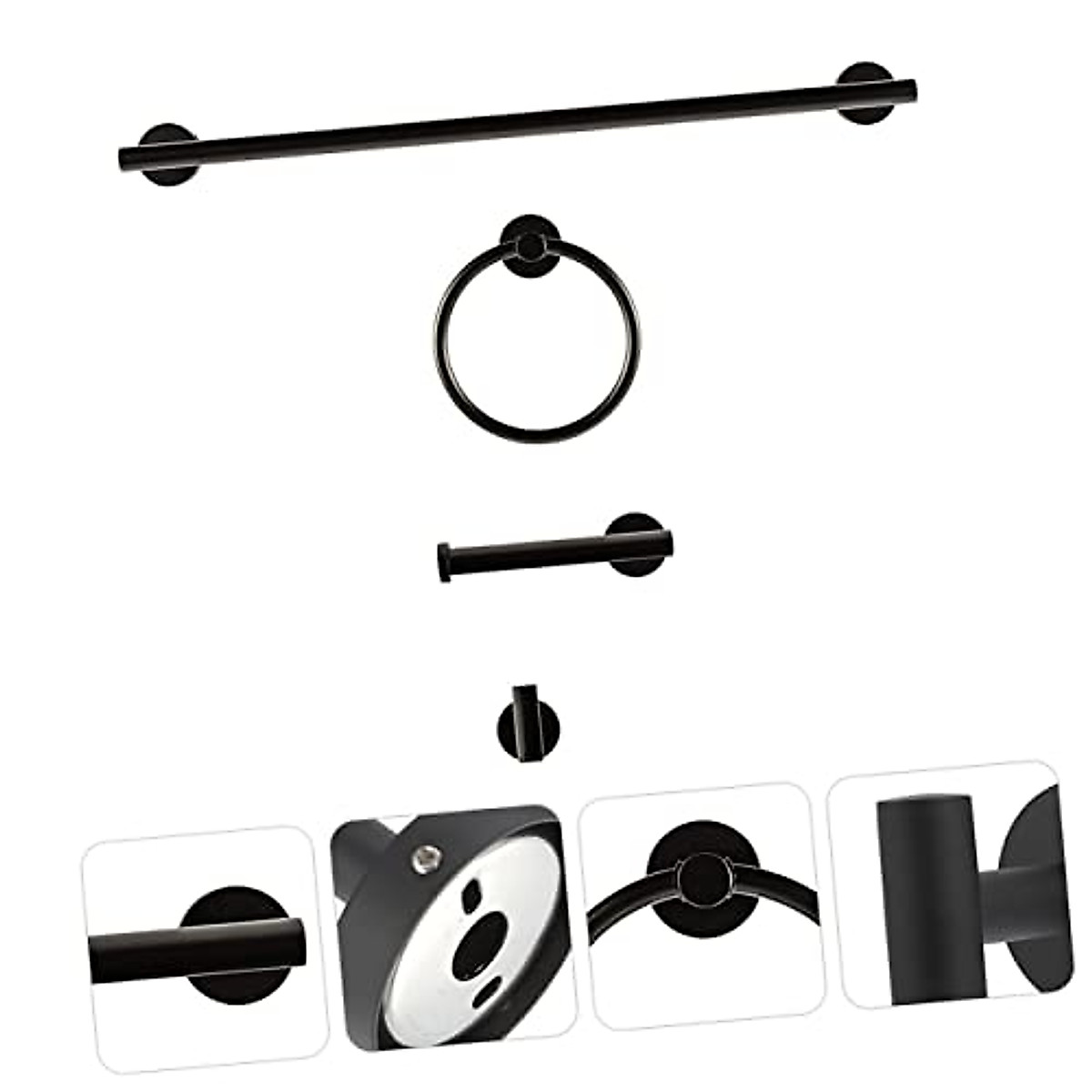 DOITOOL 4pcs Towel Rack Bath Towel Set Wall Mounted Towel Holder Bath Towel Hook Towel Organizer Hanger Paper Holders Towel Hanging Rack Wall-Mounted Towel Racks Toilet Roll Holder