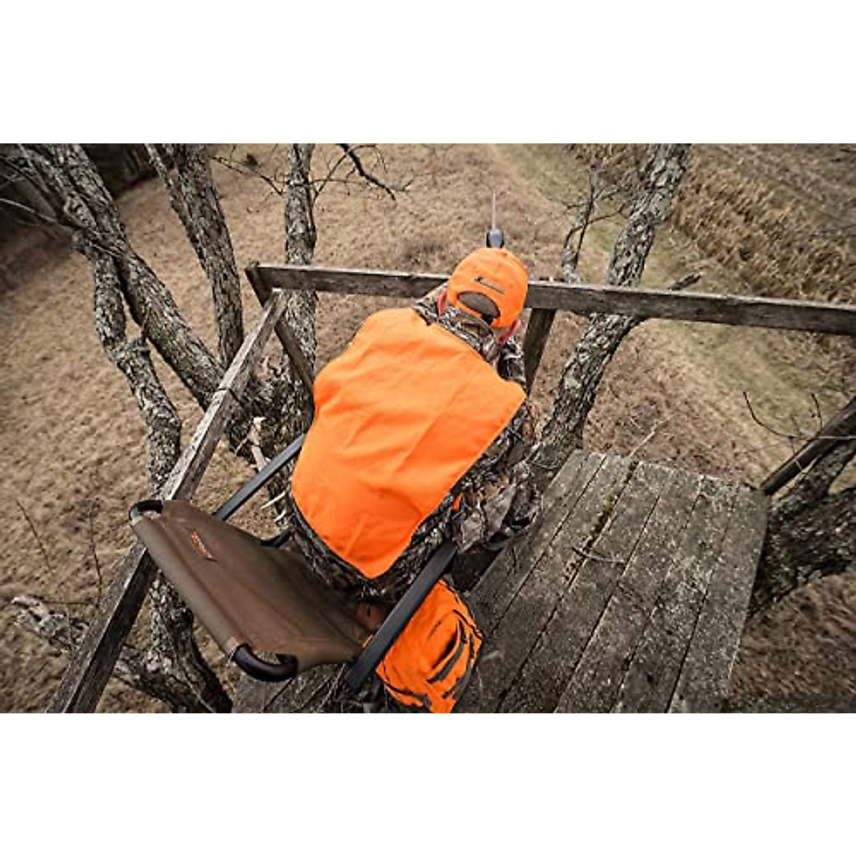 ALPS OutdoorZ Stealth Hunter Hunting Chair,Adjustable Height Deluxe, Brown - New