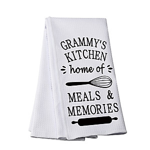 PWHAOO Funny Grandma’s Kitchen Towel Grandma’s Kitchen Home of Meals and Memories Kitchen Towel Grandma Kitchen Decor (Home of Meals T)