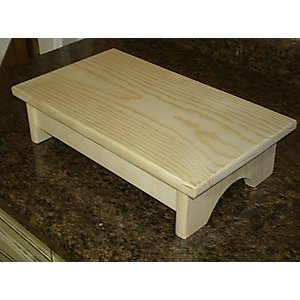 handmade 4" unfinished pine wooden step stool, wooden step stool, step stool, rustic wooden step stool