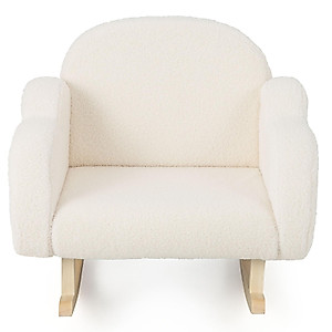 INFANS Kids Sofa, Toddler Rocking Chair with Solid Wooden Frame, Anti-Tipping Design, Plush Fabric, Children Armchair for Nursery Kindergarten Playroom Preschool, Gift for Boys Girls