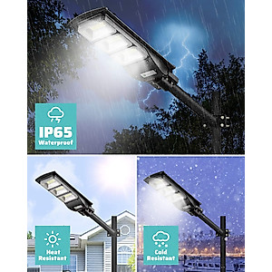 Lovus 2Pack 1500W Solar LED Street Lights, IP65 Waterproof Outdoor Solar Motion Sensor Flood Security Lights Dusk to Dawn for Parking Lot, Home, Garage, ST60-039-2