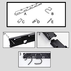 Twinkle Star Garage Tool Organizer Wall Mount, Mop Broom Holder, Wall Holders for Tools, 4 Pack