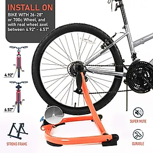 ZenRoad Bike Trainer Stand - Heavy-Duty Stationary Bike Stand with Fluid Resistance - Smart Indoor Bike Trainer Stand for Men and Women - Silent Bicycle Stand for Cycling Workouts Indoors