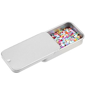 TAICHEUT 50 PCS Slide Top Tin Small, 6 x 3.4 x 1.1 cm Metal Slide Top Tin Rectangular Sliding Lid Tin Box Bulk for Lip Balm, Jewelry, Candies, Crafts Storage