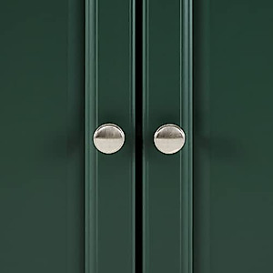 Crosley Furniture Madison Madison Rolling Kitchen Island Cart, Microwave Stand, Coffee Bar, with Shelves and Drawers, Emerald Green