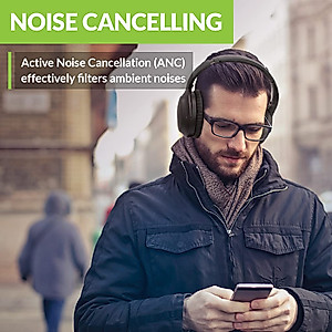 Avantree Aria 90B Bluetooth 5.0 Noise Cancelling Headphones with Microphone & USB Adapter for PC Computer Laptop Mobile Phones, 35Hrs Comfortable Wireless Headset for Music & Calls, Work from Home