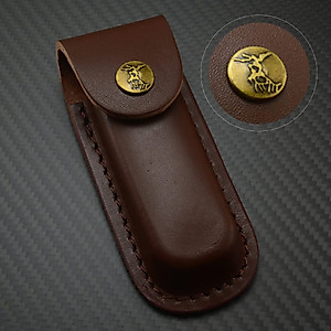 5 inches Real Leather Knife Sheath Folding Pocket Knife Pouch Holster for 5" Folding Tool 4 3/4" Multl-Tool Accessory