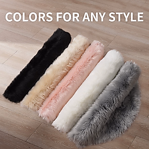 Small Faux Fur Rug 2x4 ft Ultra Soft Sheepskin Rug Chair Sofa Cover Seat Pad, Beige Fluffy Shag Rug for Bedroom Nursery Kids Room, Luxury Shaggy Rug Fuzzy Plush Floor Carpets