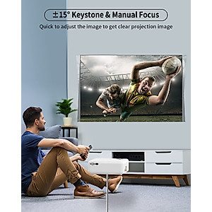 Projector Mini 1080P Supported Portable Projector Home Cinema Movie Projector with VGA, HDMI, TF, AV, USB and Remote Control