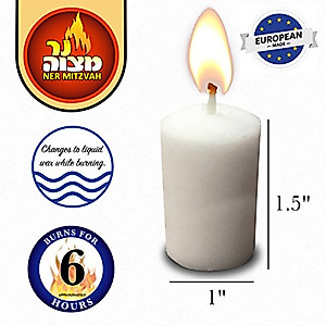 Ner Mitzvah 6 Hour Neironim Candles - Shabbat and Votive Wax Candle - 72 Count