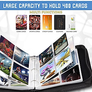 LORDL 400 Pocket Card Binder, Trading Card Binder with Fantasy Space Design, Black, 9.5 x 7 x 2 inches, Collectible Trading Card Album