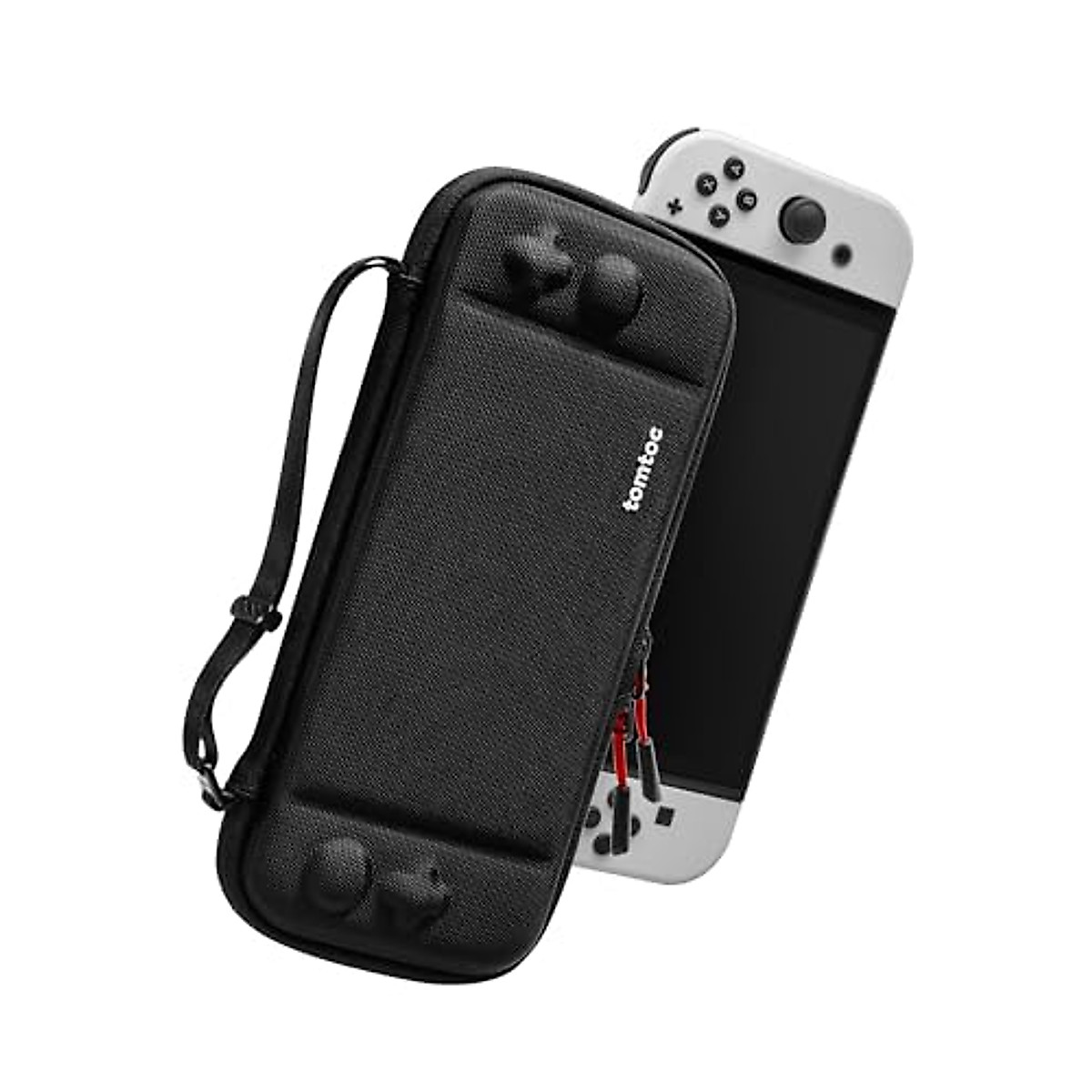 tomtoc Slim Carrying Case for Nintendo Switch / OLED Model, Protective Switch Sleeve with 10 Game Cartridges, Hard Portable Travel Carry Case, with Original Patent and Military Grade Protection, Black