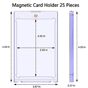 25 ct Magnetic Card Holder 35pt, Card case Holder for Trading Cards，Card Protectors Hard Plastic, Card Sleeves Display case for Baseball Card Sports Cards