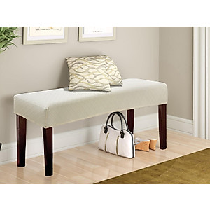 Fuloon Stretch Jacquard Dining Bench Cover - Anti-Dust Removable Bench Slipcover Washable Bench Seat Protector Cover for Living Room, Bedroom, Kitchen (Beige)