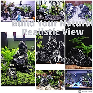 LANDEN Natural Tonwa Stones Slate Stones for Aquariums Terrariums, Paludarium,Vivariums, Reptile and Amphibian Enclosures (17lbs, 2 to 8 inches)