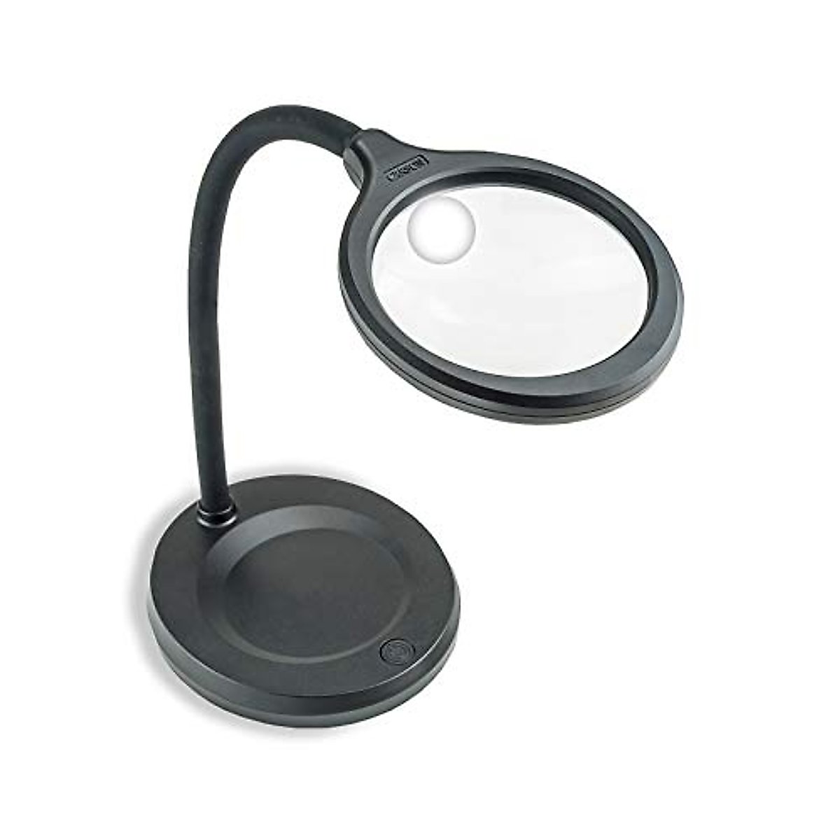 Carson DeskBrite300 COB LED Lighted 2x Aspheric Magnifier & Desk Lamp with 5x Spot Lens with Included USB-C Power Adapter (LM-30)., Black, Medium