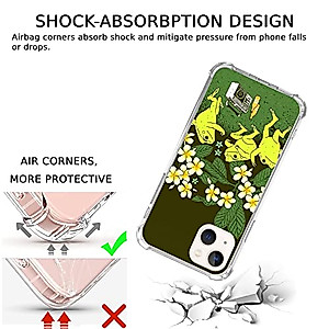 Voisgufley Frogs Dancing Case Compatible with iPhone 13 Mini, Hippie Trippy Frogs Party Case for iPhone 13 Mini for Teens Men and Women, Trendy Cool TPU Bumper Phone Case Cover