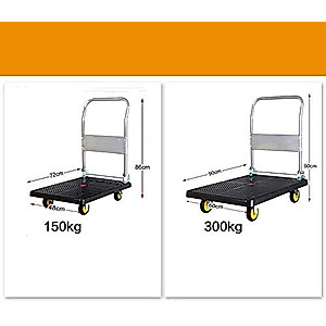 Generic Handling Vehicle Flatbed Truck Folding Platform Truck Heavy Aluminum Duty Moving Platform Cart and Dolly Push Cart Collapsable Hand Cart for Warehouse, 72X46CM, Black