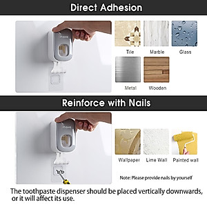 iHave Toothbrush Holder Wall Mounted with Toothpaste Dispenser - Easy to Install, Sturdy, and Stylish Bathroom Decor & Bathroom Accessories