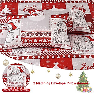 Dintszyayue Christmas Duvet Cover Set Queen,3 Pieces Holiday Reindeer Pattern Comforter Cover with Zipper Closure,Reversible Lightweight Patchwork Bedding Set with 2 Pillow Shams 90"x90"