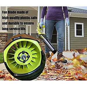 RO6G Blower Fan Blade 529437004 for Homelite/Ryobi 529437003 529437001 P2108 P21081 P21081VN P21081VNM （W/Insert Nut）- 1 Pack