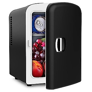 PERSONAL CHILLER Portable Mini Fridge Cooler and Warmer, 4 Liter Capacity Chills Six 12 oz Cans, Snacks, and Skincare Products, A/C Operation, 100% Freon-Free