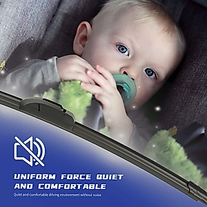 EMITHSUN OEM QUALITY 26" + 16" Premium All-Seasons Stable And Quiet Windshield Wiper Blades(Set of 2)