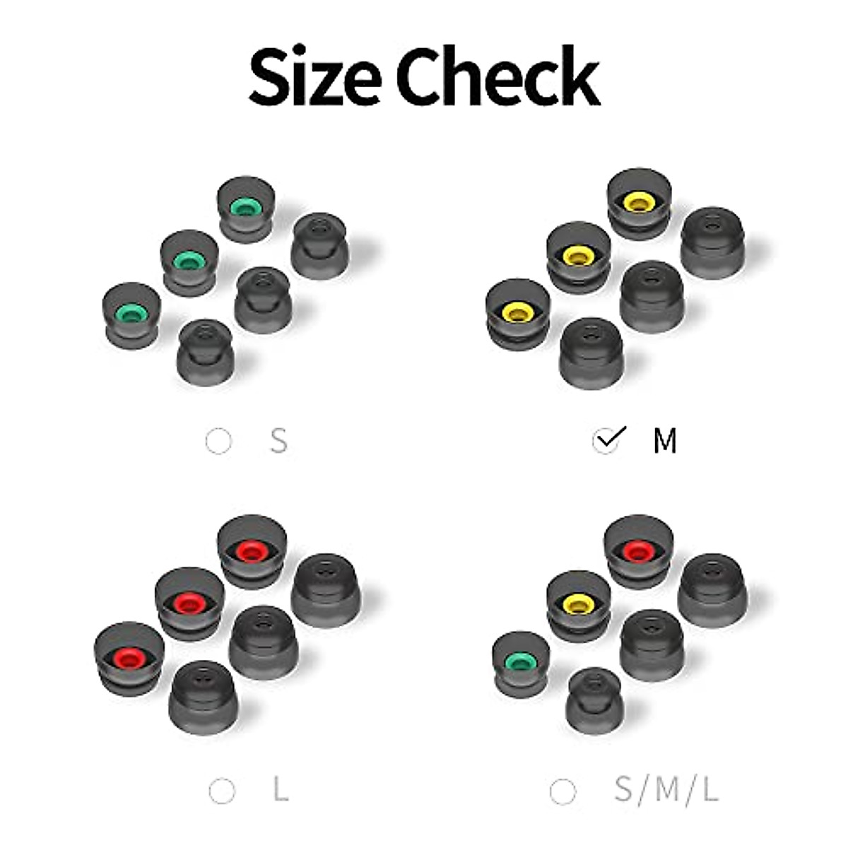 diofit/Galaxy Buds2/Buds Plus Compatible for Samsung - Muliti-Flange Eartip (Medium)