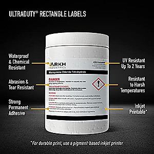 Avery UltraDuty GHS Labels, Waterproof, 2 X 3 Inch Rectangle Printable Labels, Pack of 4000 White Labels for Use with Pigment Inkjet Printers