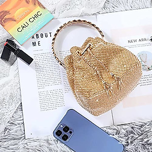 UBORSE Women Evening Clutch Bags Purses Handbags Crystals Sparkly Diamond Glitter Bag Bucket Handbag Rhinestone Clutch for Prom Cocktail Wedding
