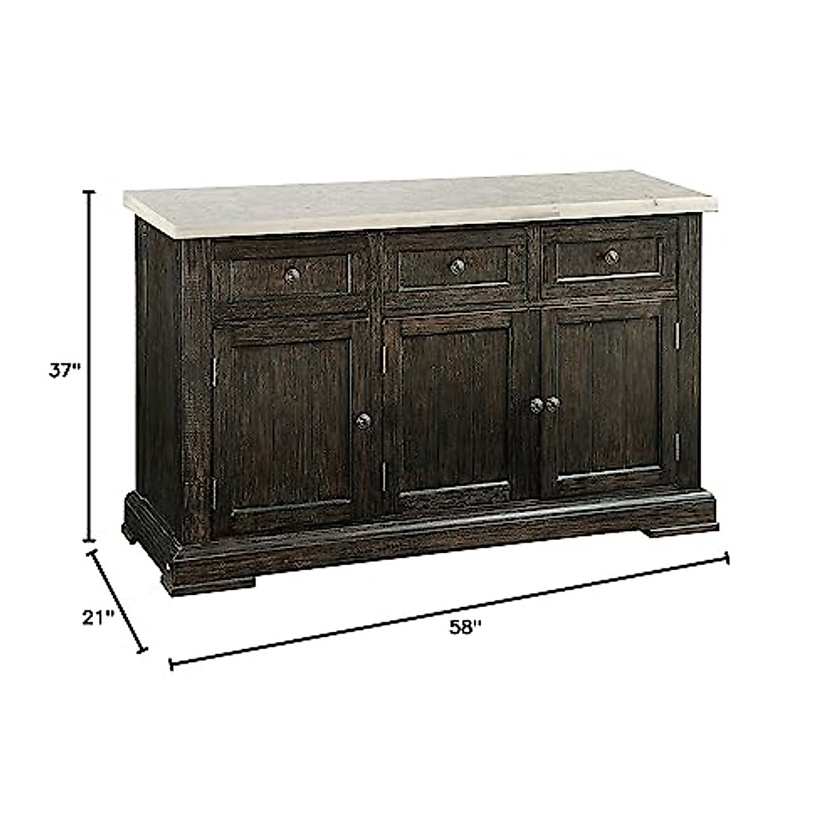 ACME Nolan Server in White Marble and Salvage Dark Oak