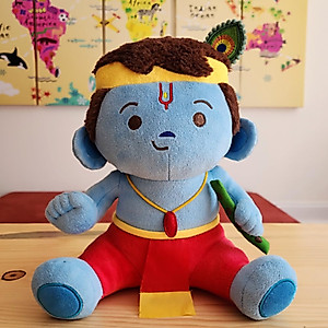 MODI TOYS Baby Krishna (11 inch) Mantra Singing Plush Toy | Ideal for Newborns, Infants, Toddlers, Grandparents | Best for Diwali, Baby Shower, Birthday, Housewarming