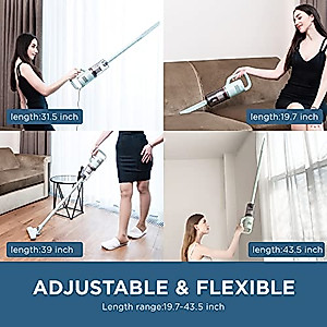 KEROMEE Corded Stick Vacuum Cleaner, 12kpa Powerful Suction Handheld Vacuum Cleaner with Crevice Tool, Small Vacuum Cleaner for Hardwoods, Pet Hair, Carpets, Staircases, and Sofas