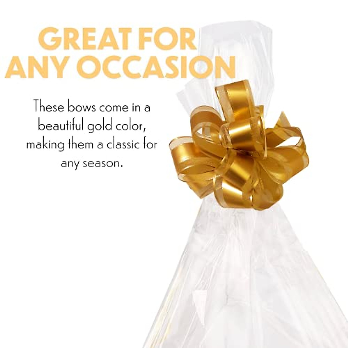 Upper Midland Products [5 Pk] 10x12” Large Big Basket for Gifts Empty, Basket Bags, Gold Pull Bows, Crinkle Cut Paper Shred Filler| DIY Wine Basket Gift Set Kit| Christmas, Easter| Gift to Impress