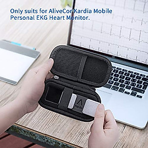 Yinke Hard Heart Monitor Case for KardiaMobile 1-Lead/6-Lead Personal EKG Monitor for Apple and Android Device, Travel Case Protective Cover Storage Bag
