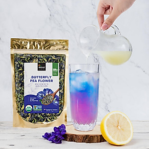 INCAS 100% USDA Organic Butterfly Pea Flower 1.76 oz (150+ Cups) DIRECT FROM SOURCE Thailand Non GMO Verified Dried Caffeine Free Gluten Free Vegan Rich in Antioxidants Free eBook (50G)
