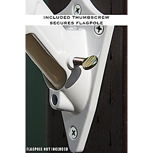 Toland Home Garden 2-Position White Metal Bracket Holder for House Flag 1" Diameter Pole - 410111