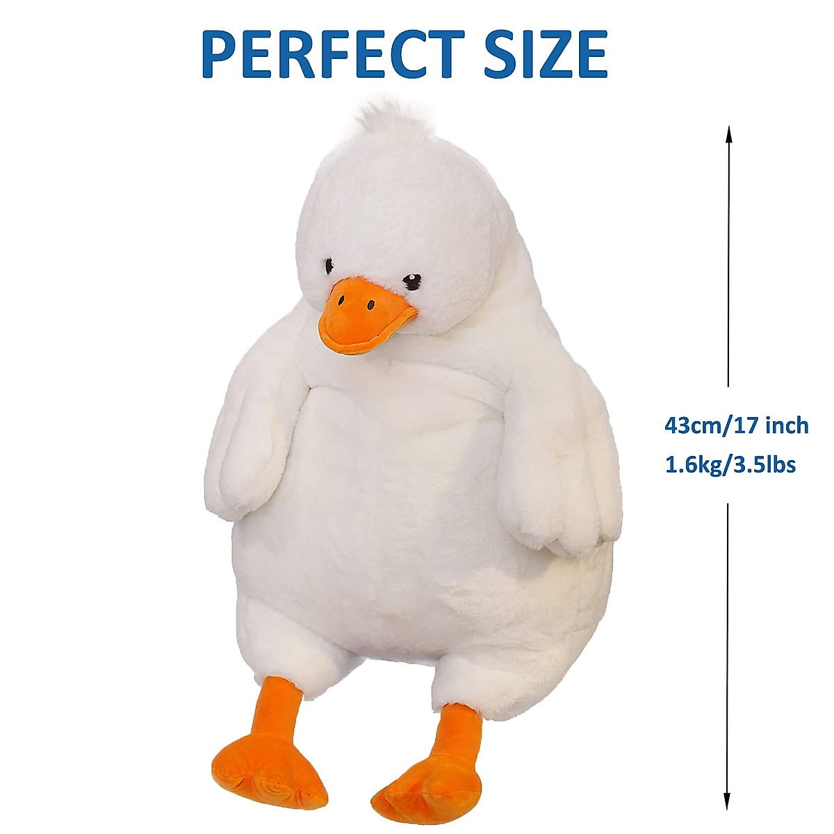ronivia Duck Weighted Stuffed Animals, 17" 3.5 lbs Weighted Duck Plush Toy Large Weighted Plush Animal Pillow Gifts for Boys and Girls
