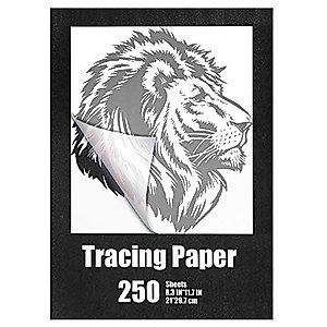 250 Sheets A4 Tracing Paper for Drawing Light Up Tracing Paper Pad Translucent Paper Sketching Tracing Paper for Kids Pencil Marker Ink DIY Crafts Painting Works