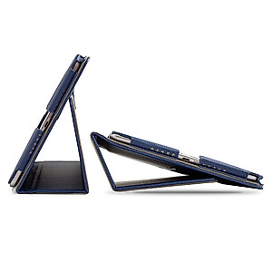 RUBAN Case for iPad 9.7 Inch 2018/2017/iPad Air 2/iPad Air 1 - [Corner Protection] - [Scratch-Resistant] Premium PU Leather Folio Smart Stand Cover w/Auto Sleep/Wake, Navy Blue