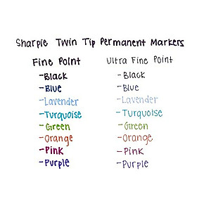 SHARPIE® Twin-Tip Permanent Markers, Black, Pack Of 4