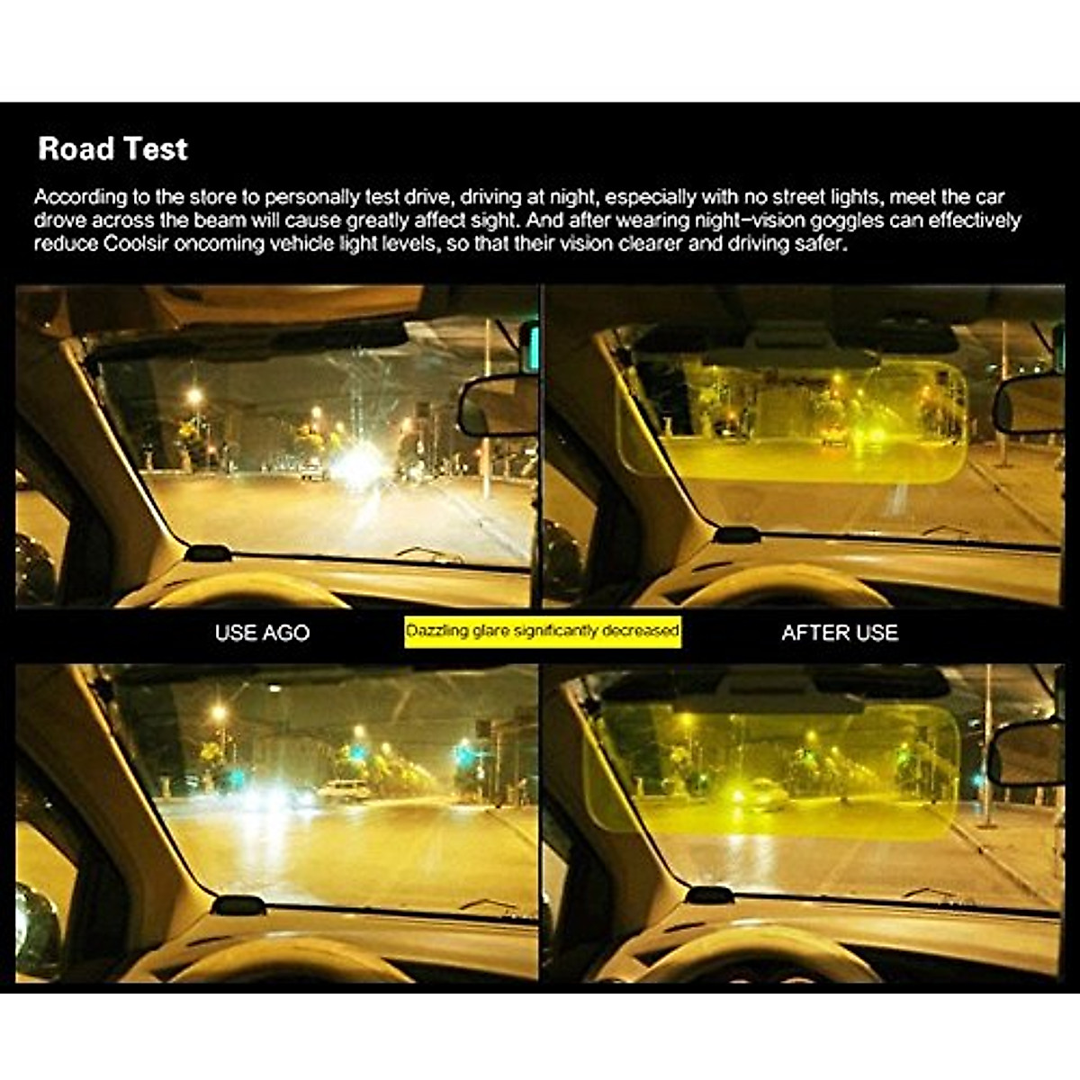 Runspeed Night Driving Glasses Anti Glare Polarized Aviator Sunglasses for Men Women Rainy Safe HD Night View Vision Goggles with Yellow UV400 TAC Lenses for Sports Outdoor Activities (Black025)