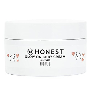 The Honest Company Honest Mama Glow On Body Cream | Hydrates, Firms, + Tightens Skin | Shea Butter, Avocado Oil, Vitamin E | 6 oz