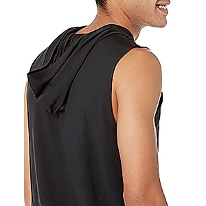 Amazon Essentials Men's Tech Stretch Sleeveless Hoodie, Black, Small