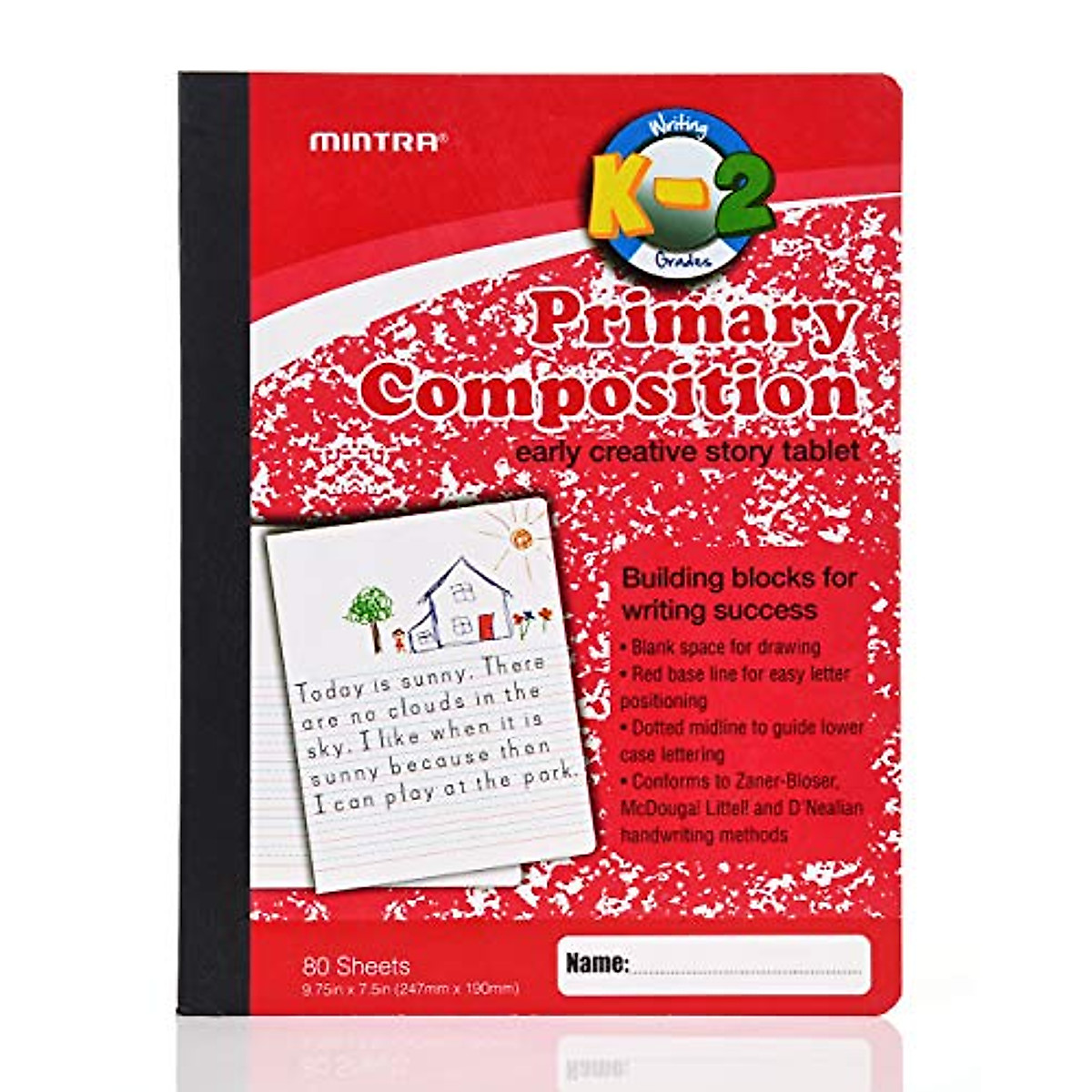 Mintra Office Primary Composition Books (4 Pack, Primary Ruled - Assorted)
