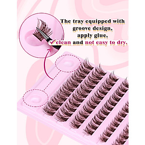 Brown Lash Clusters, Individual Lashes with Brown Color, 110pcs Dark Brown Lash Extension Natural Look Cluster Lashes DIY Eyelashes Extensions by Goddvenus