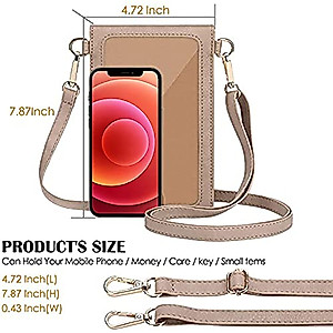 AnsTOP Small Crossbody Cell Phone Purse for Women - Lightweight PU Leather Crossbody Bag for Women Mini Phone Pouch Purse Best Gift